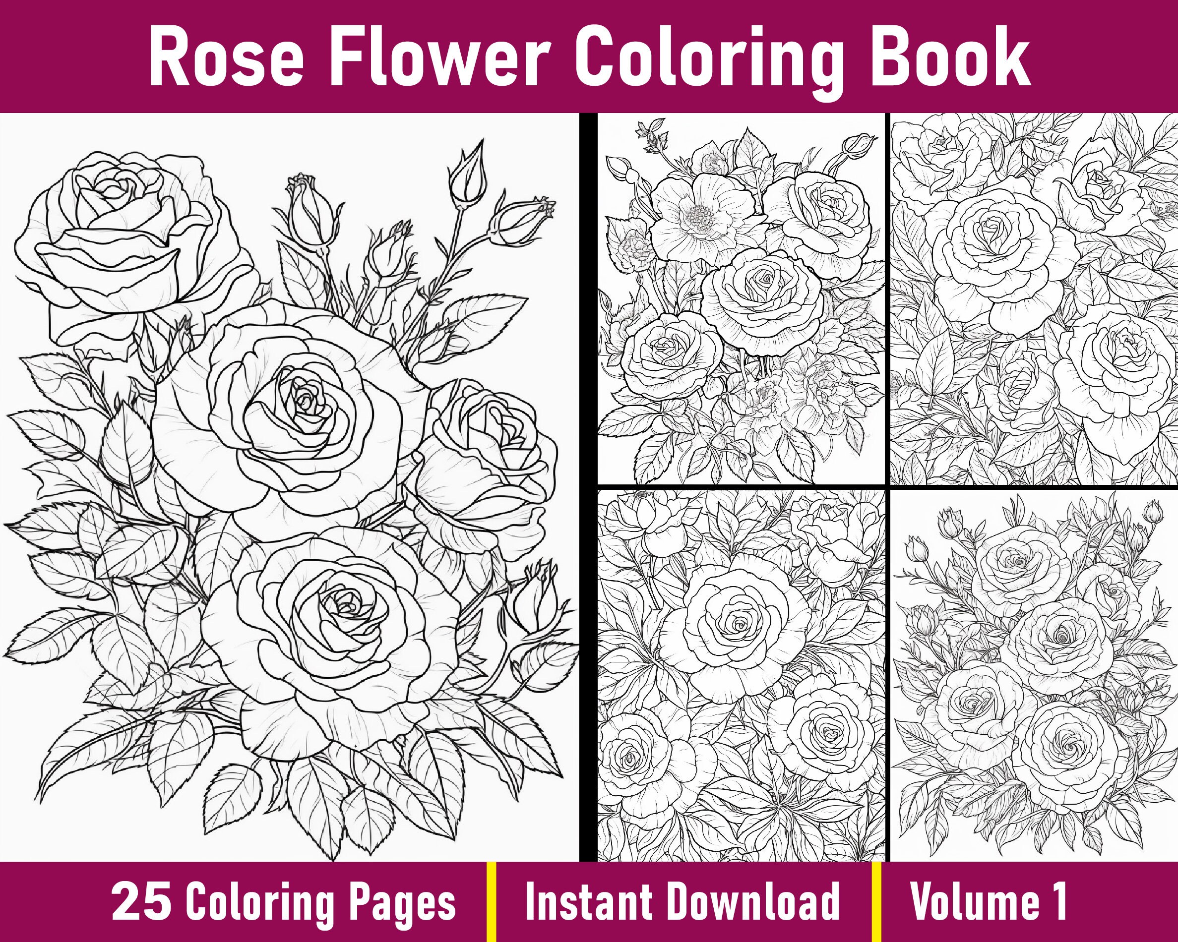 Rose Flower Coloring Page