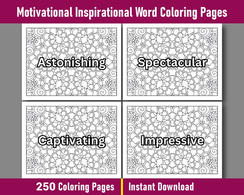 250 Motivational Quotes Coloring Pages | Printable Affirmation Book ...