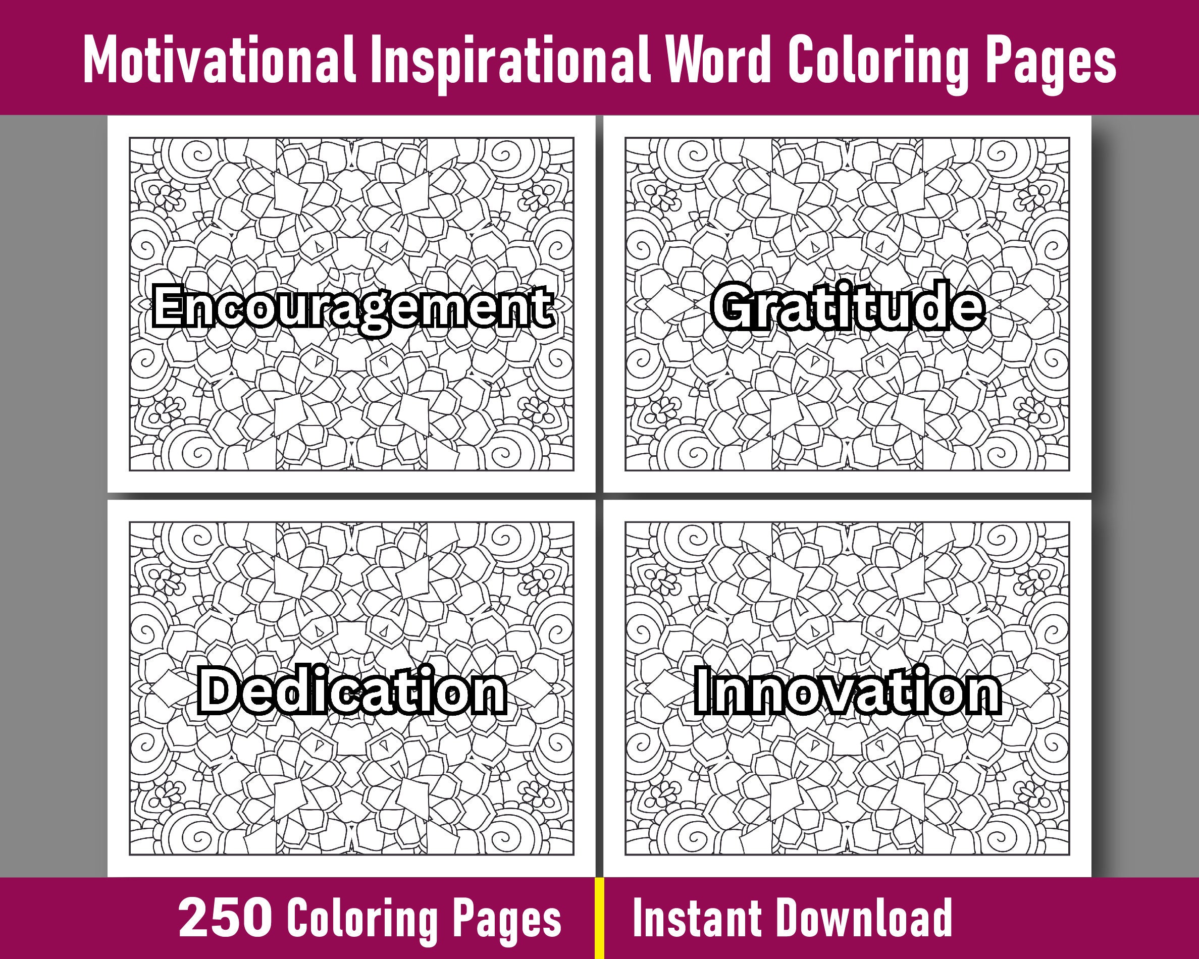 250 Motivational Quotes Coloring Pages | Printable Affirmation Book ...