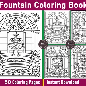Fountain Coloring Book | 50 Beautiful Scenes (printable PDF) - Etsy