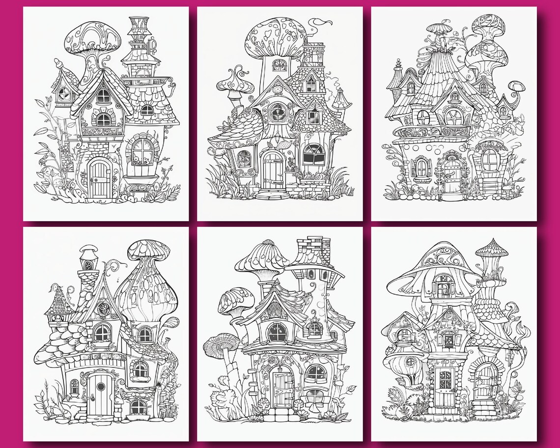 Fairy House Coloring Book Volume 6 | Fairy Houses Coloring Pages ...
