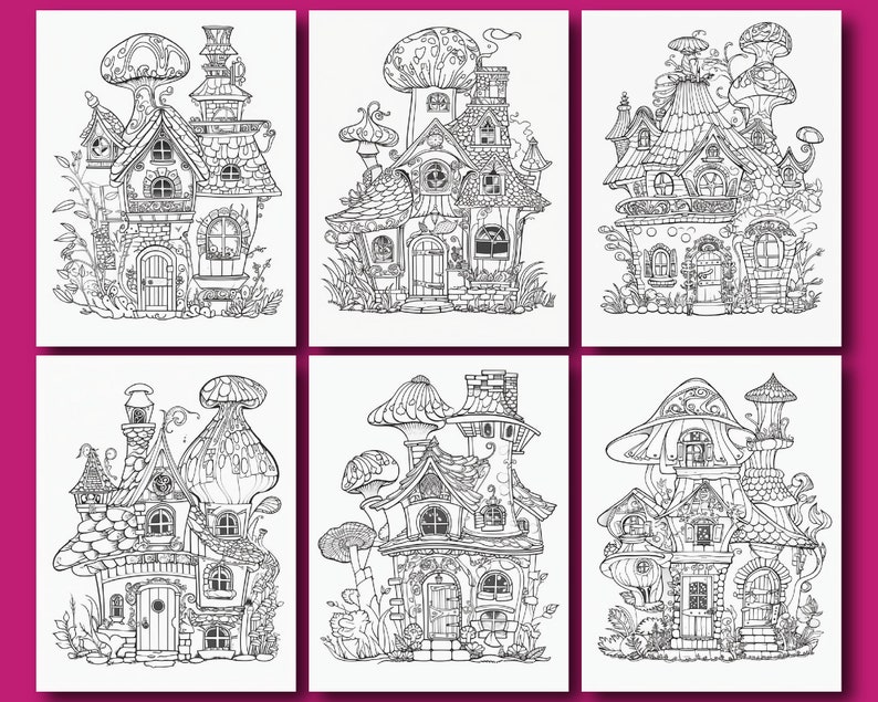 Fairy House Coloring Book Volume 6 | Fairy Houses Coloring Pages ...