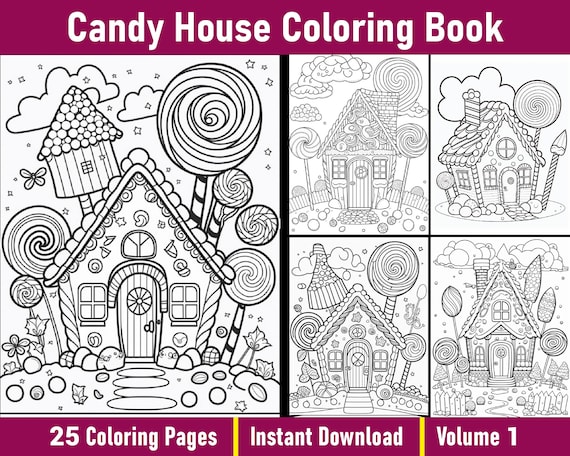 Candy House Coloring Page