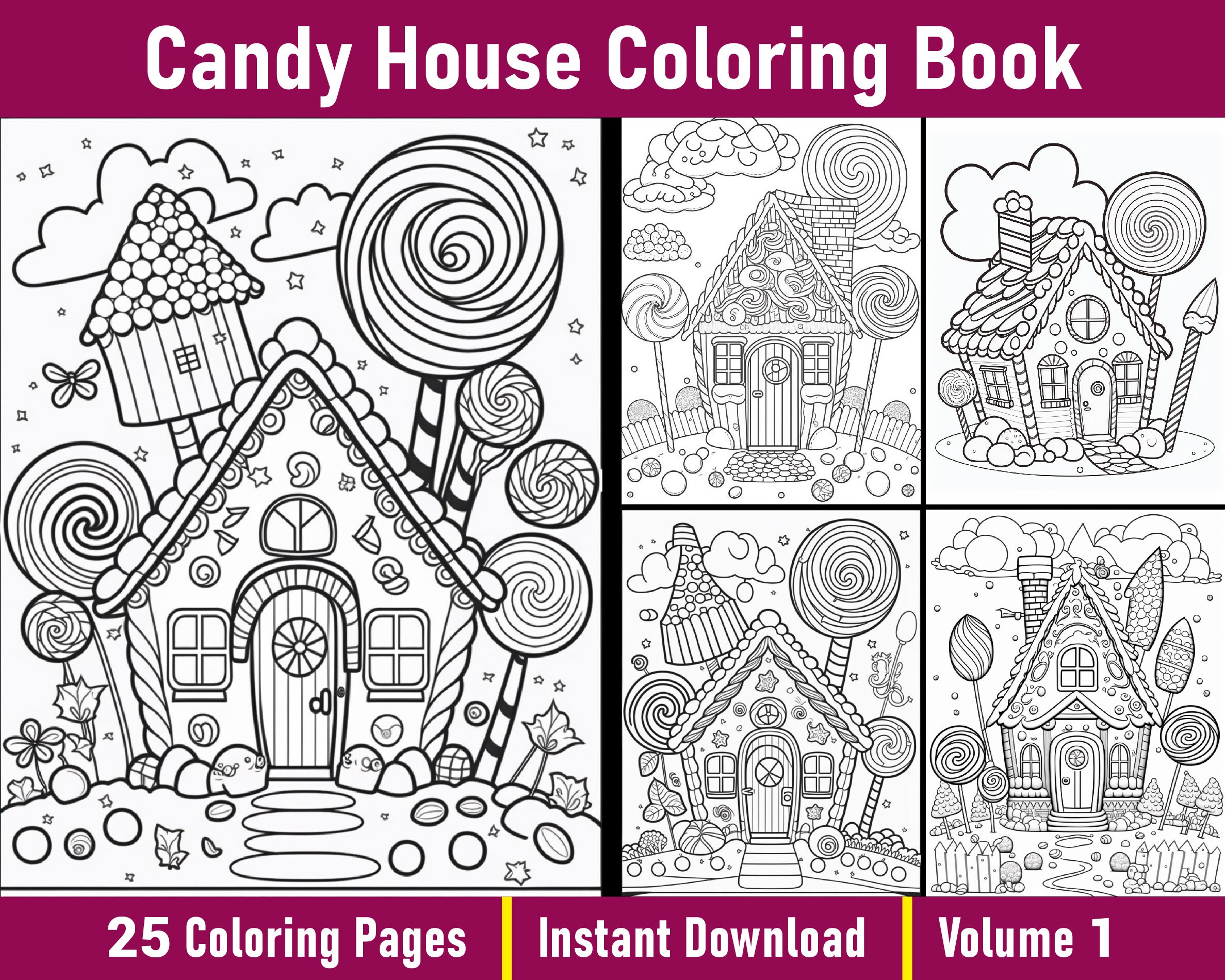 Candy House Coloring Book Volume 1 | Digital Colouring Pages Printable ...