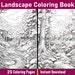 Landscape Coloring Book | Printable Landscape Coloring Pages | Black ...