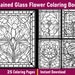 Stained Glass Rose Coloring Book Vol-2 | Rose Flower Coloring Pages ...
