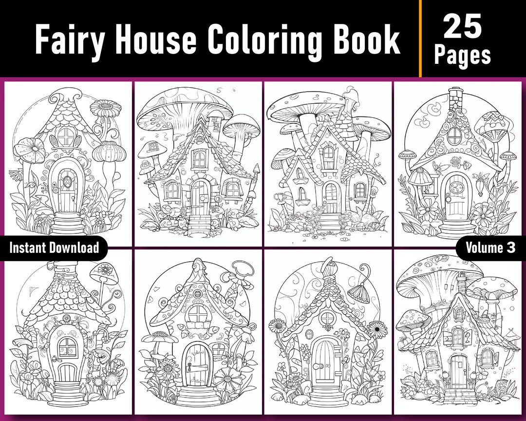 Fairy House Coloring Book Volume 3 Fairy Houses Coloring - Etsy