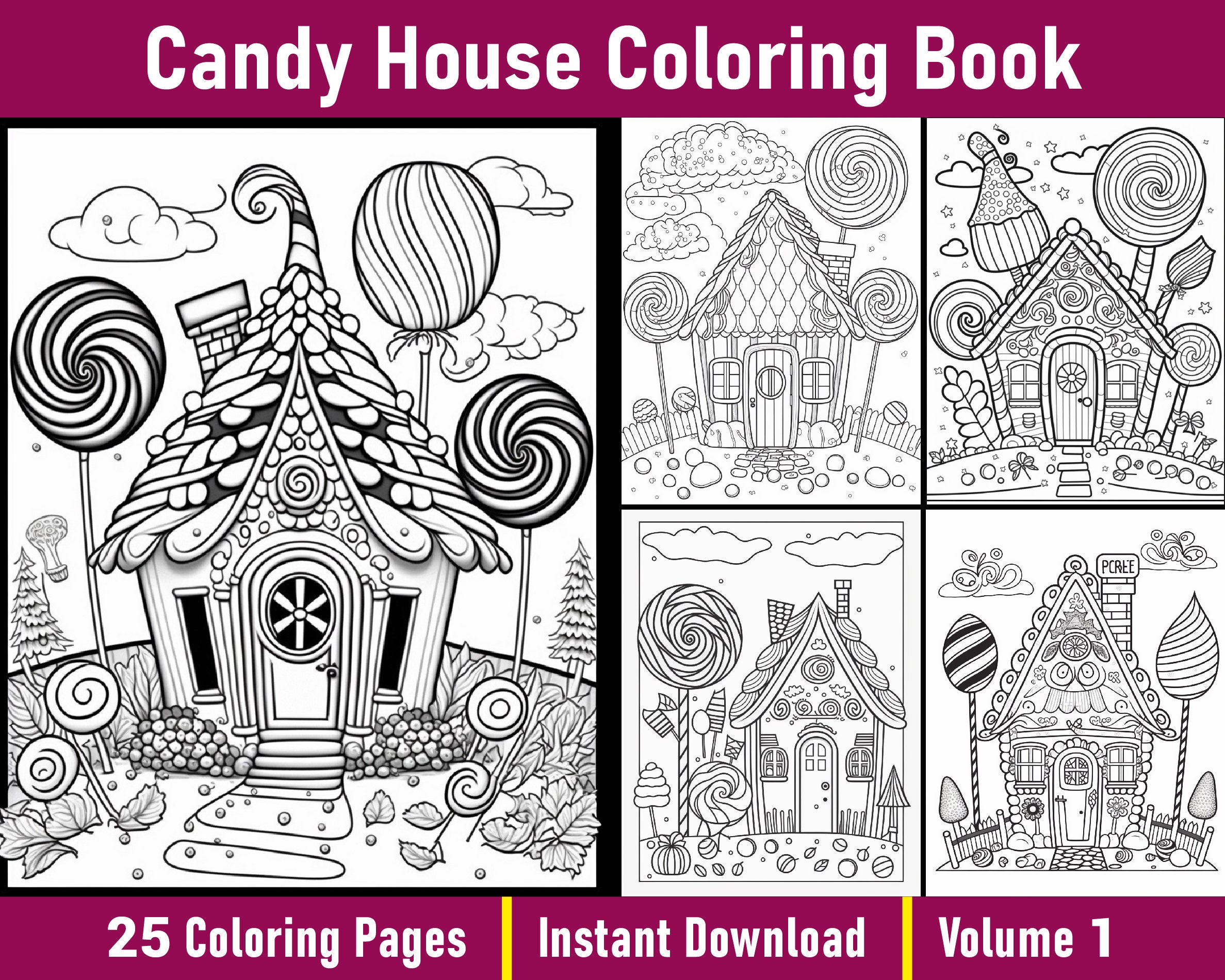 Candy House Coloring Book Volume 1 | Digital Colouring Pages Printable ...