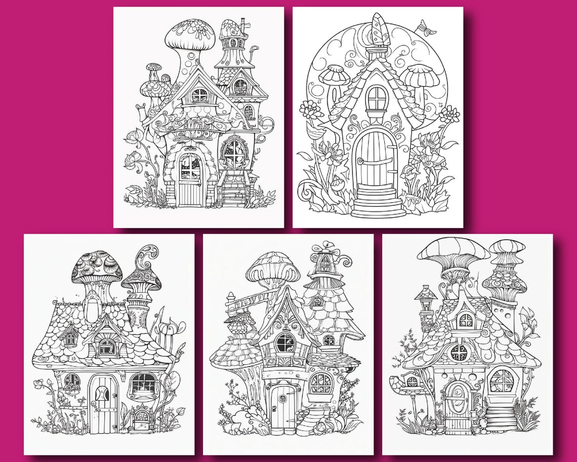 Fairy House Coloring Book Volume 6 | Fairy Houses Coloring Pages ...