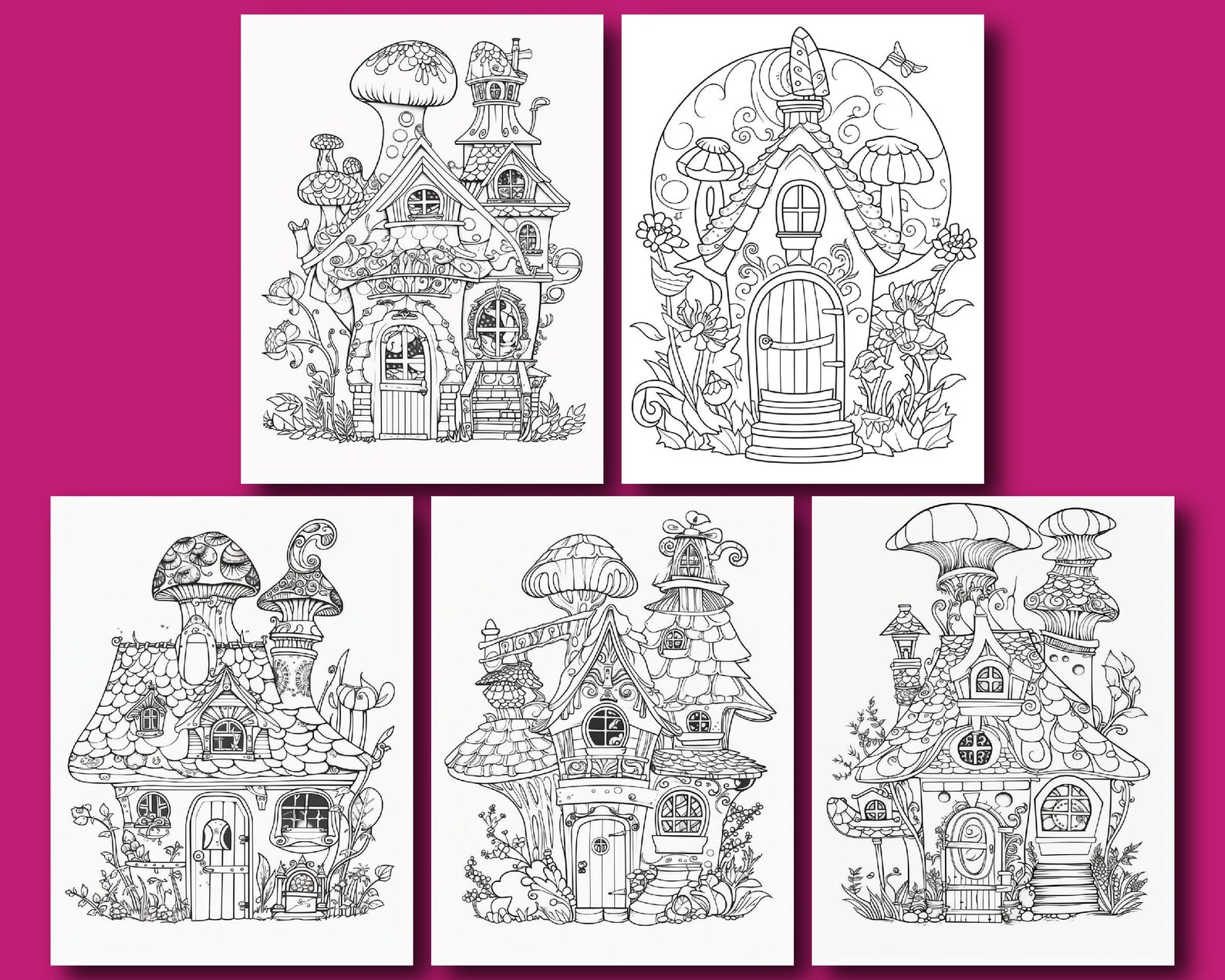 Fairy House Coloring Book Volume 6 | Fairy Houses Coloring Pages ...