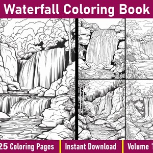 Waterfall Coloring Book Volume 1 | Printable Adult Coloring Pages ...