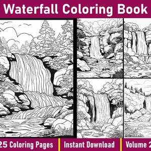 Waterfall Coloring Book Volume 2 | Printable Adult Coloring Pages ...