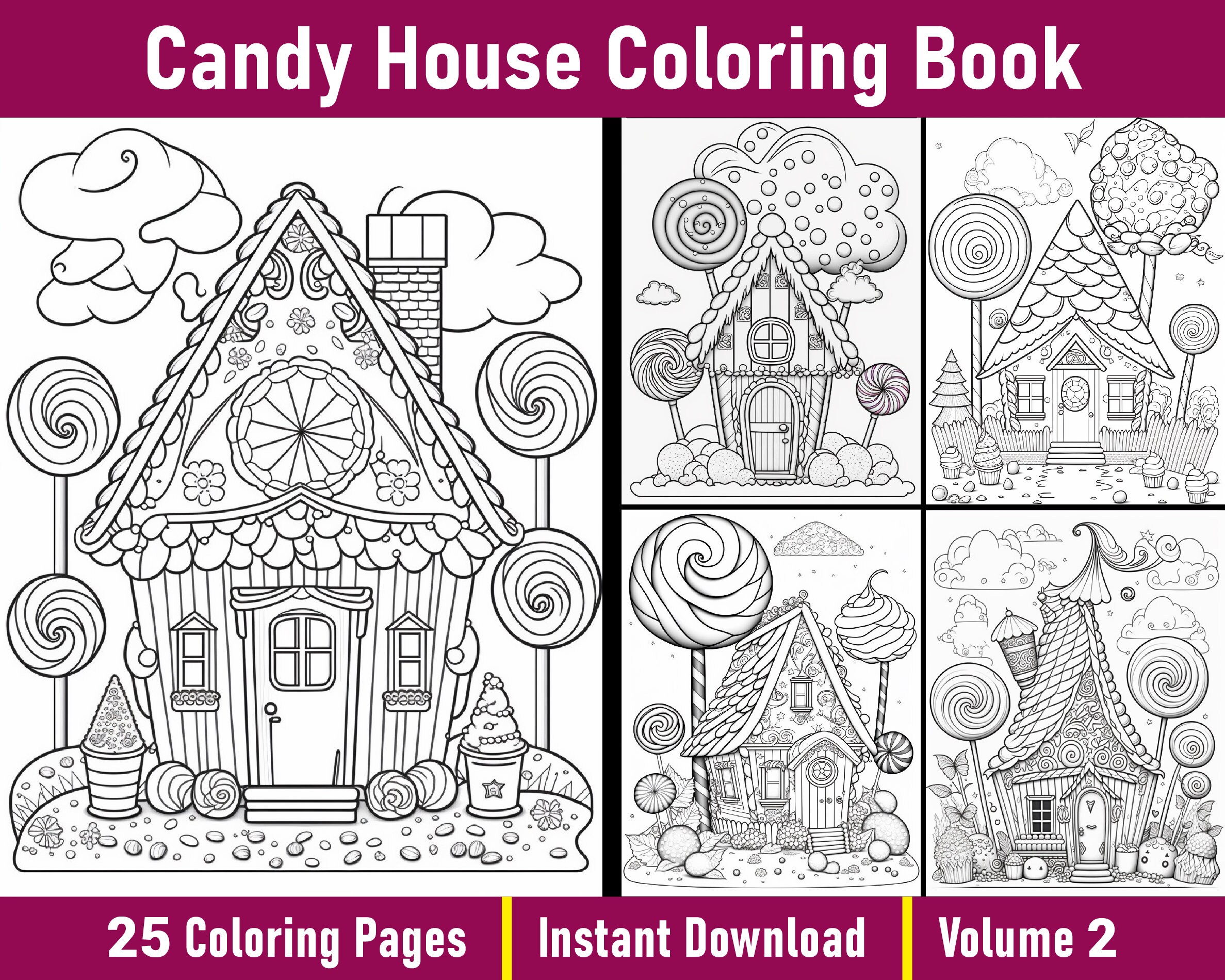 Candy House Coloring Book Volume 2 | Digital Colouring Pages Printable ...