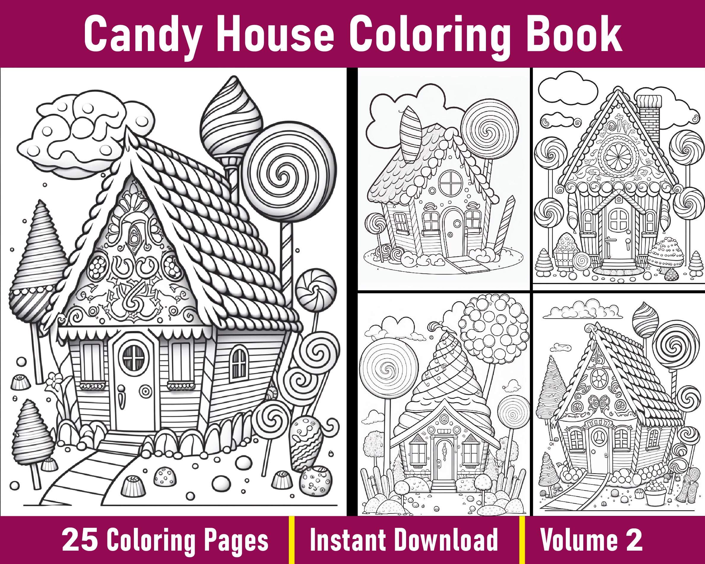 Candy House Coloring Book Volume 2 | Digital Colouring Pages Printable ...