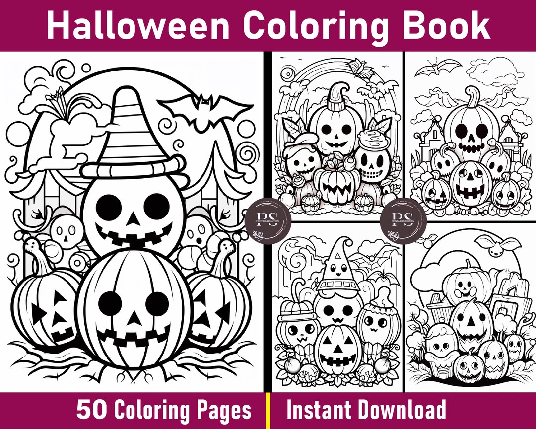 Halloween Coloring Page | Halloween Pumpkin Coloring Book for Adults ...