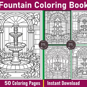 Fountain Coloring Book | 50 Beautiful Scenes (printable PDF) - Etsy