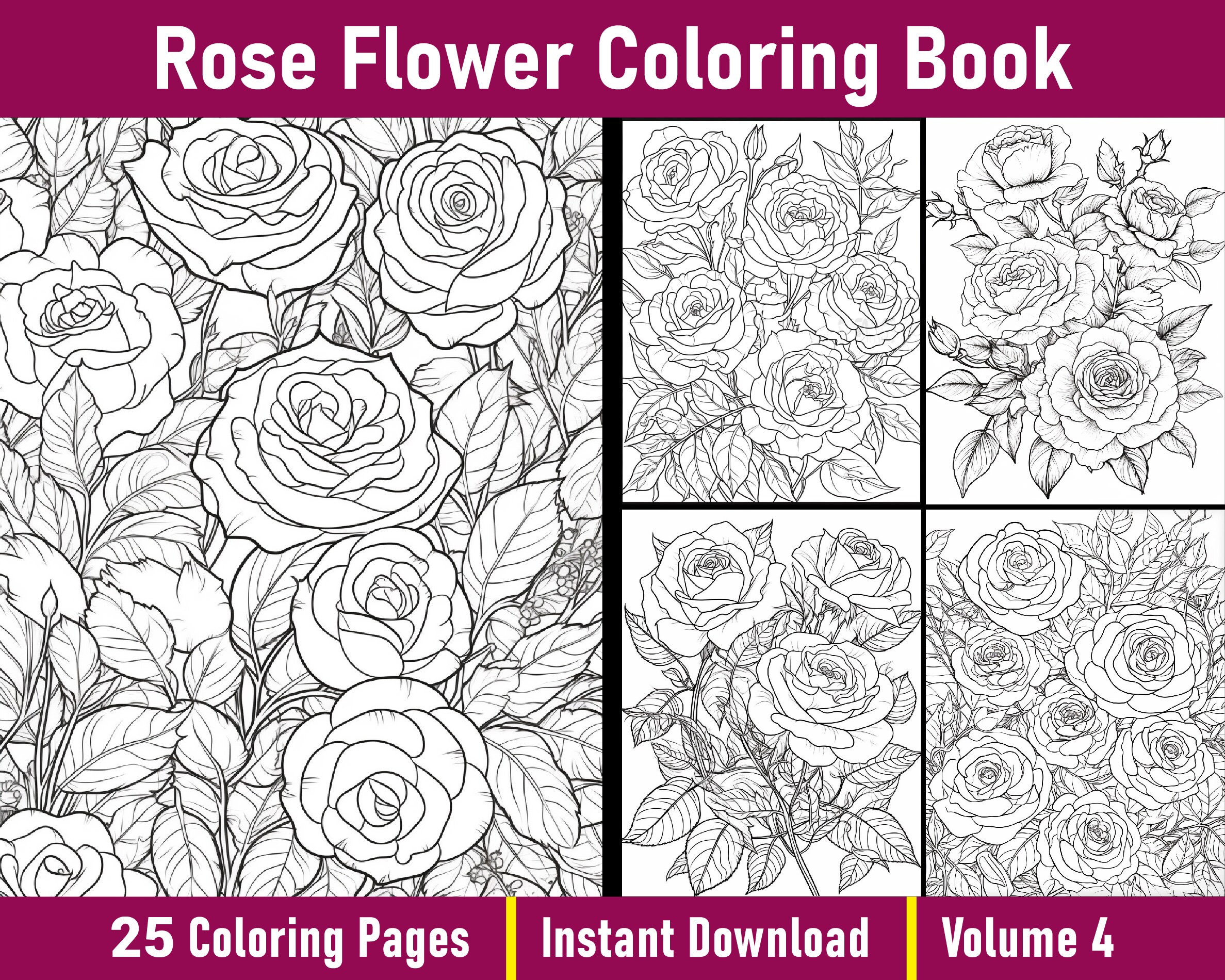 Rose Flower Coloring Pages