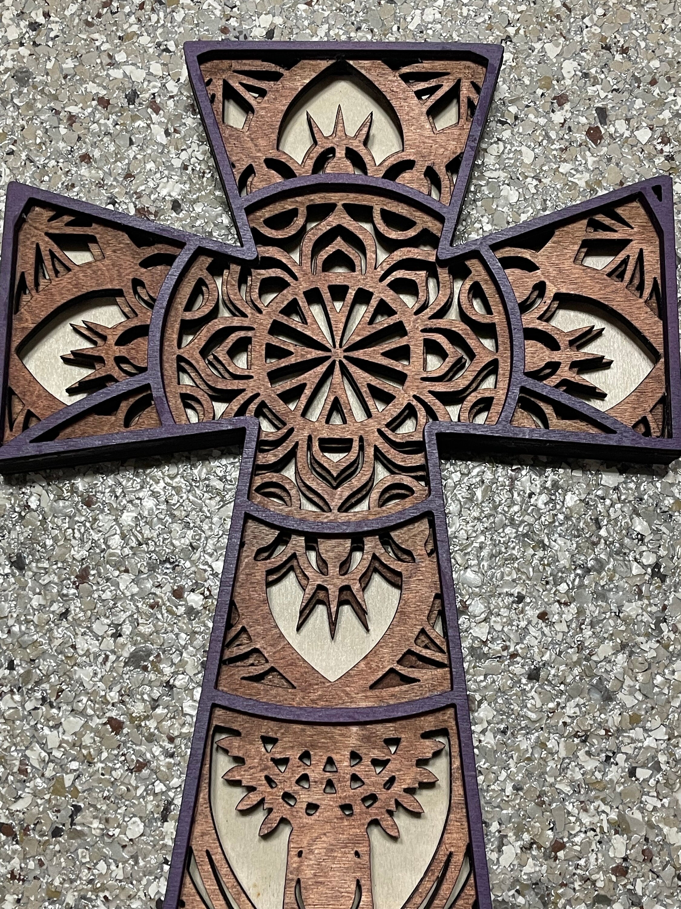 Wood Cross 4 Layers, Wood Cross Wall Decor, Wood Cross for Wall, , Wood ...