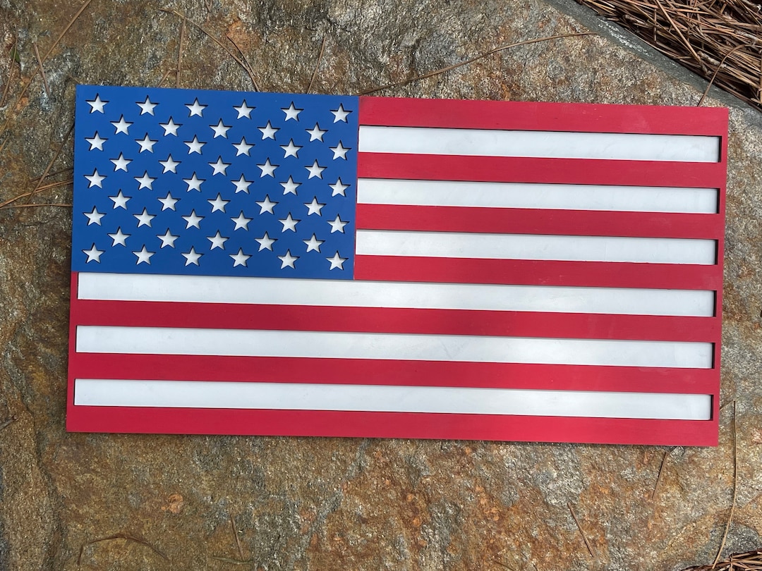 American Flag Wood Sign USA Flag Wood Sign United State Flag Hand ...