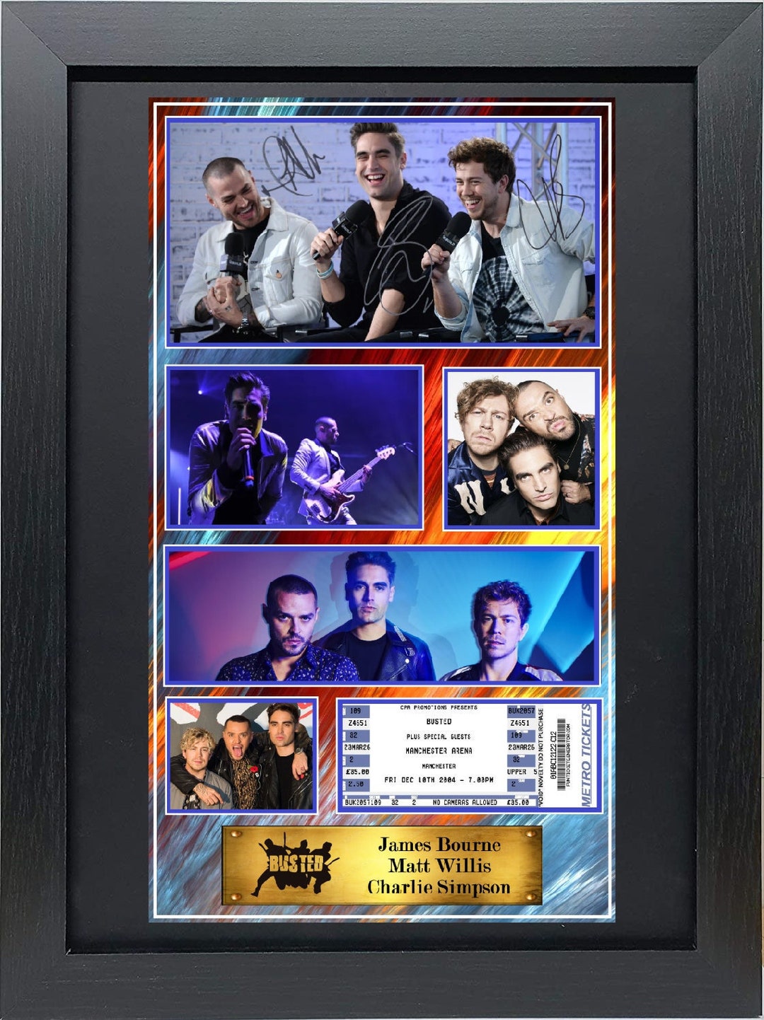 BUSTED Framed Autographed Presentation Signed Promo Photo A4 - Etsy UK