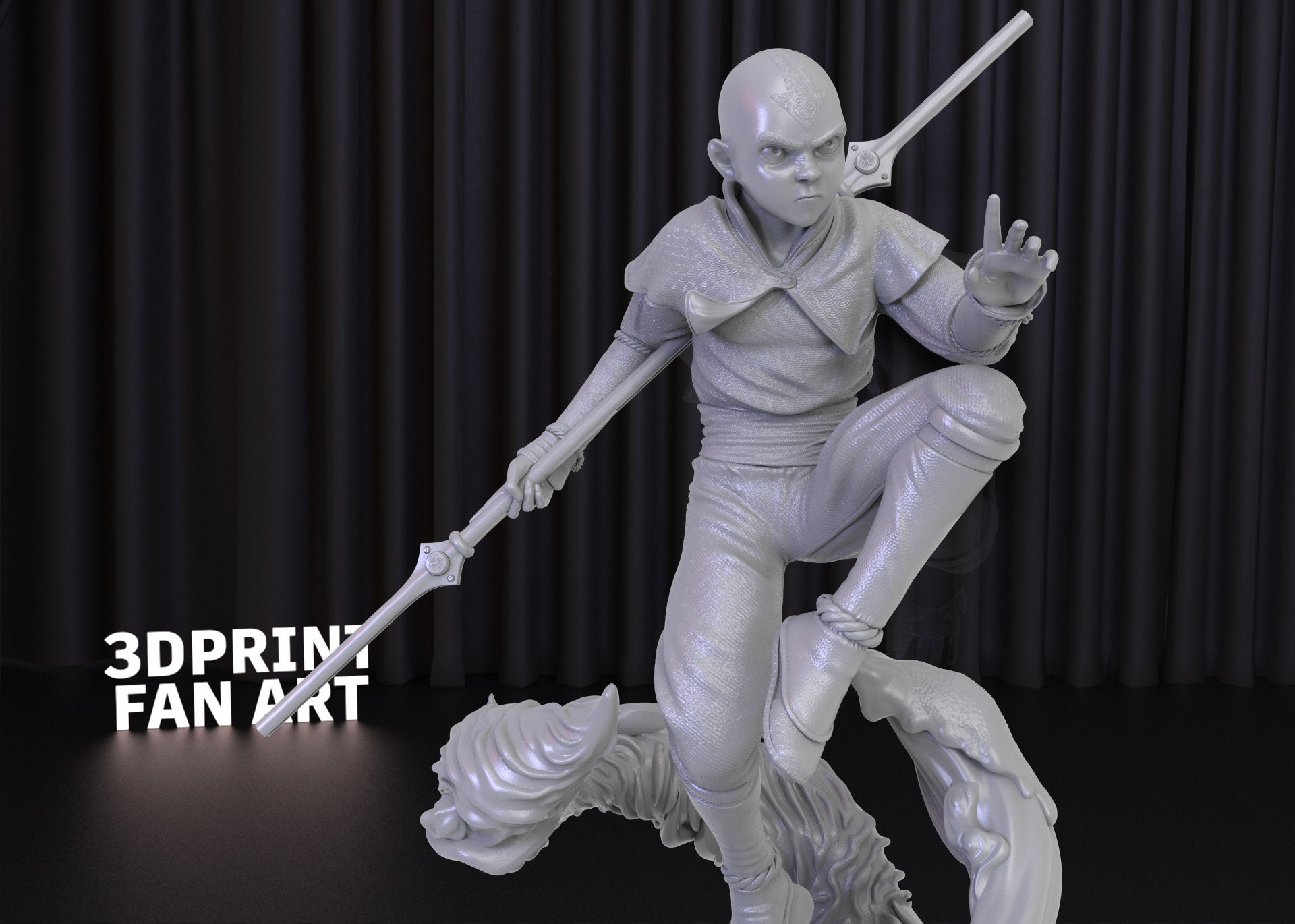 The Last Airbender Avatar Aang 3D Print STL File for 3D Printing,3d ...
