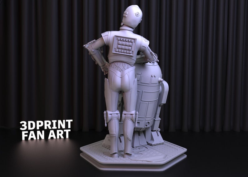 R2D2 and CP30 Star Wars STL File, 3D Movie Printed STL, Downloadable ...