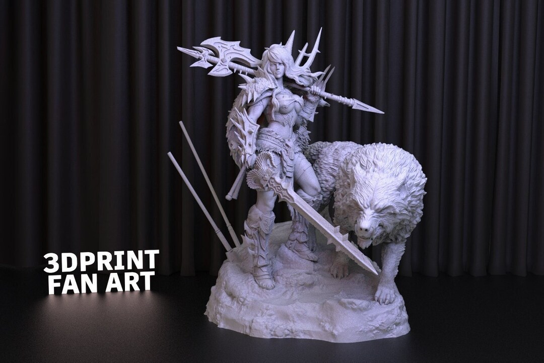 Barbarian and Wolf 3D Print STL File for 3D Printing,3d Digital File ...