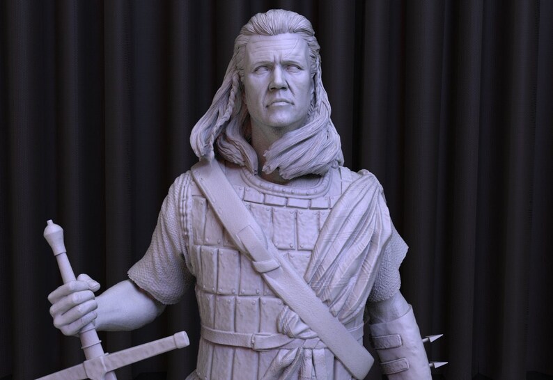 Braveheart Mel Gibson STL File for 3D Printing,3d Digital File, Stl 3D ...