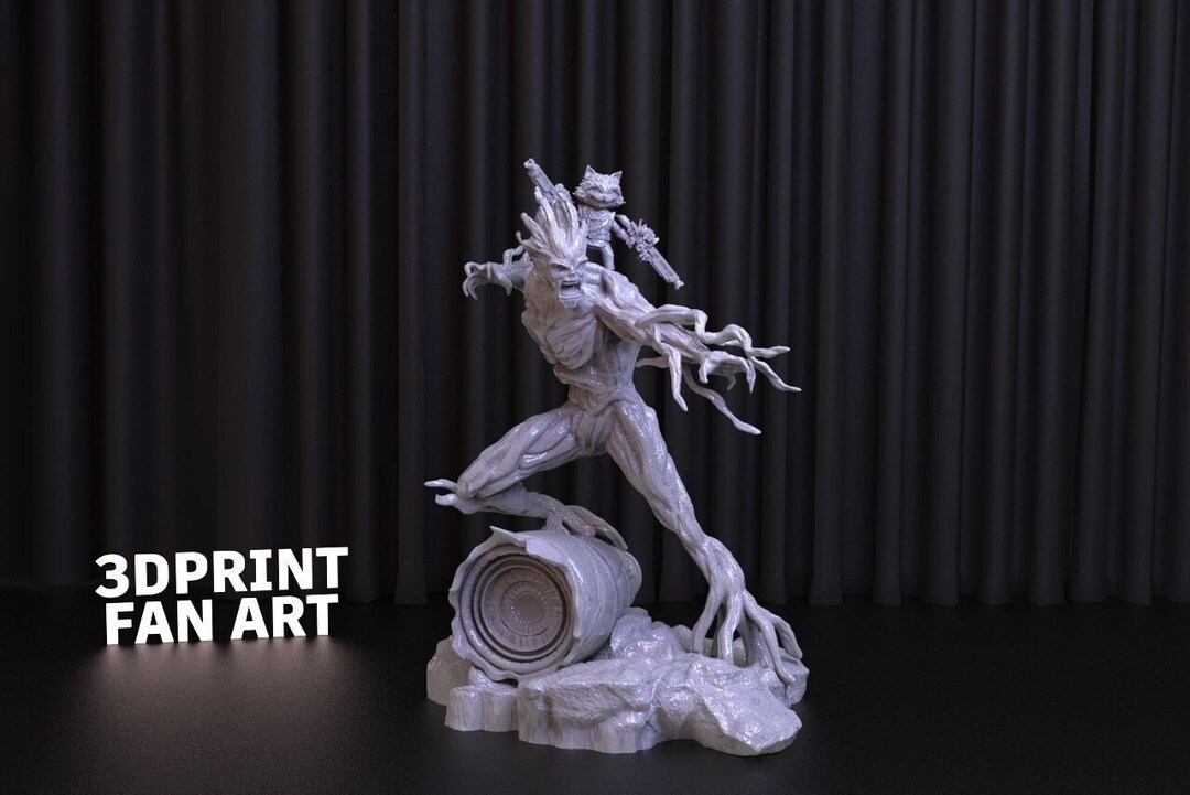 Rocket and Groot Marvel STL File,3d Movie Printed Stl,download Marvel ...