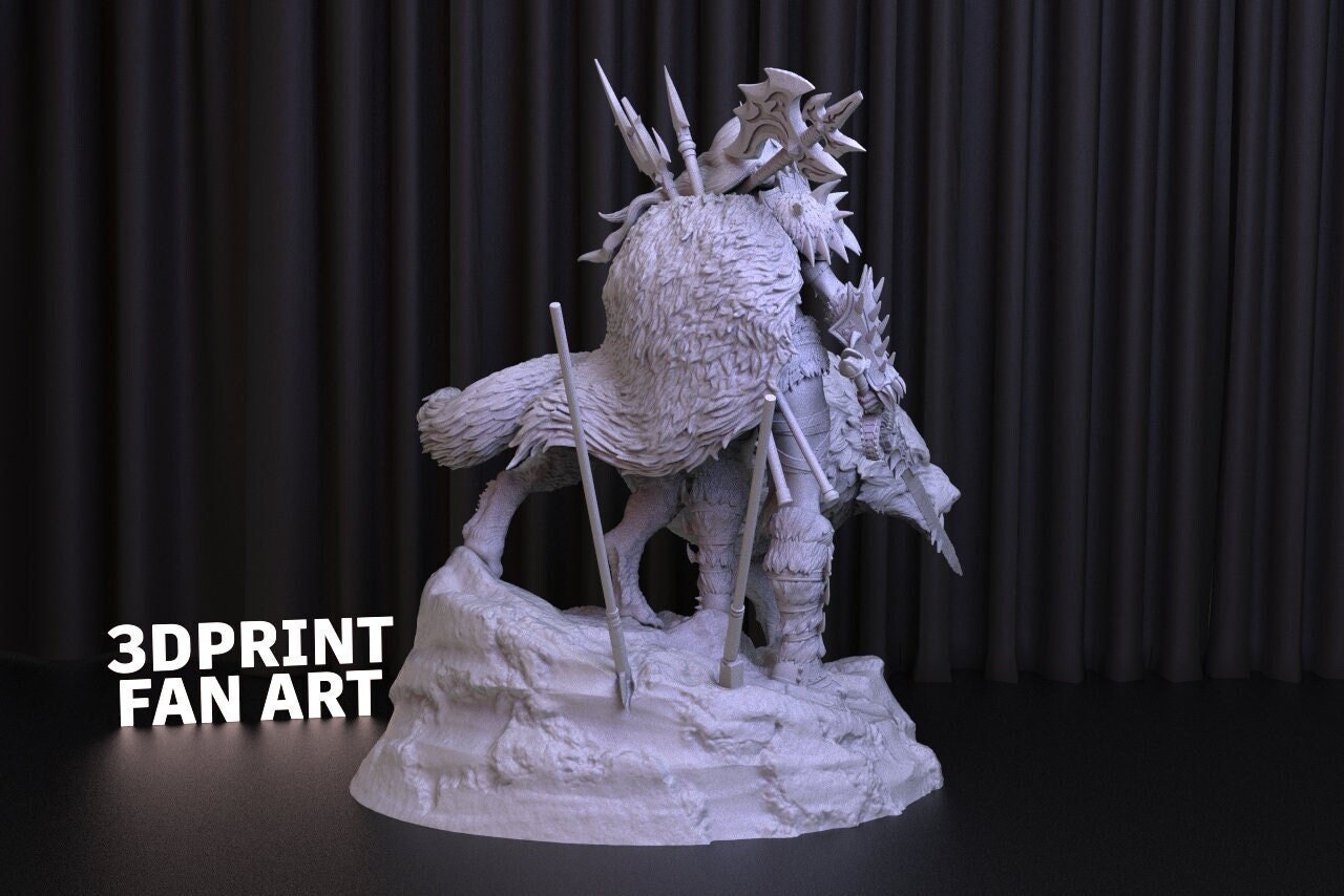 Barbarian and Wolf 3D Print STL File for 3D Printing,3d Digital File ...