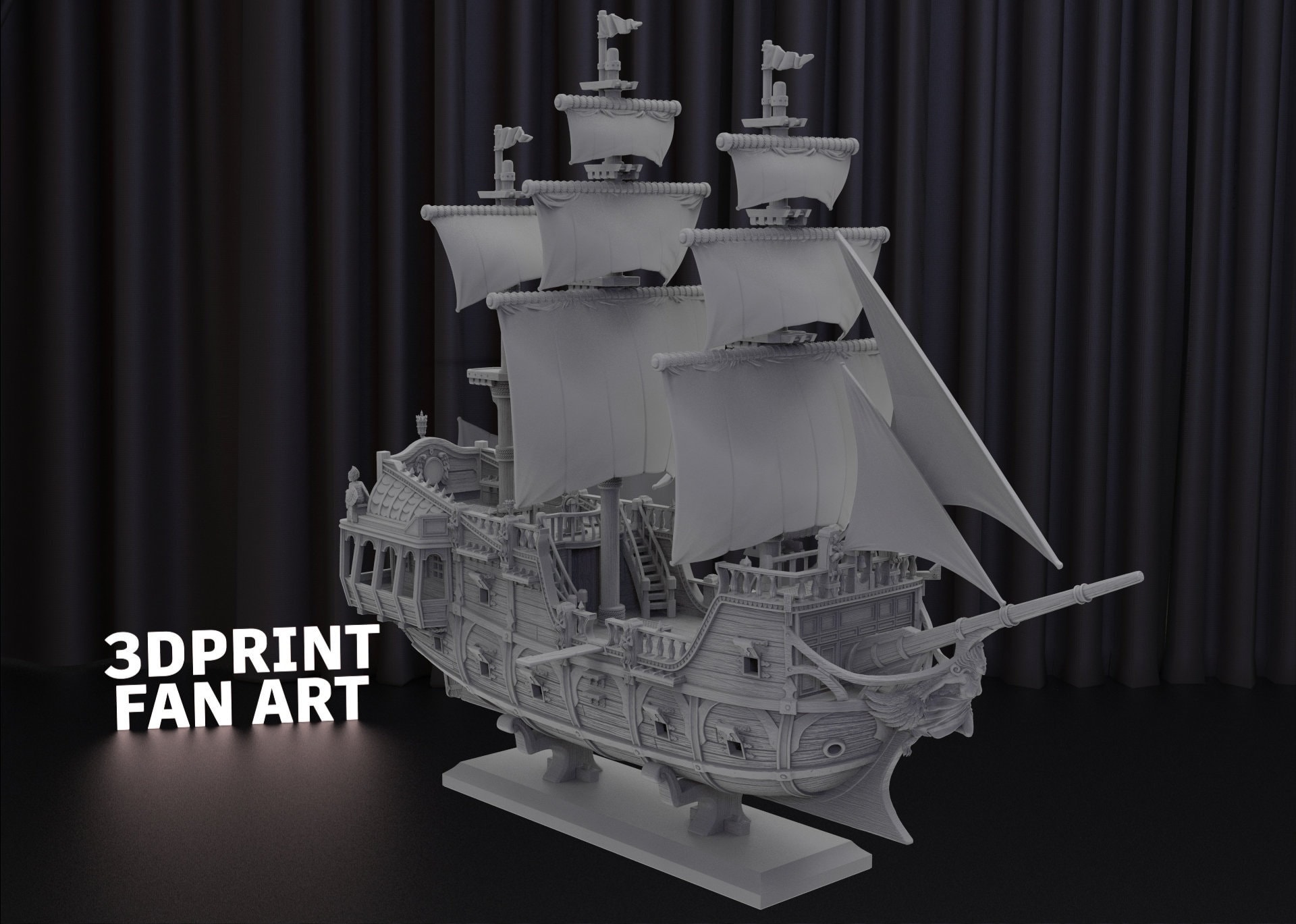 Pirate Ship 3D Print STL File for 3D Printing,3d Digital,instant Download Drive Link,navio ...