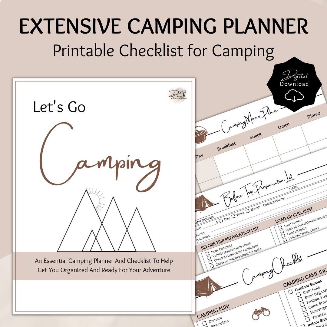 Camping Planner Checklist | Camping Packing Checklist | Printable | PDF ...