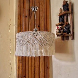 Macrame Lampshade, Boho Light Fixture - Etsy