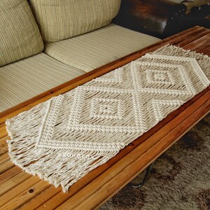 Macrame Table Runner With Long Fringe - Etsy