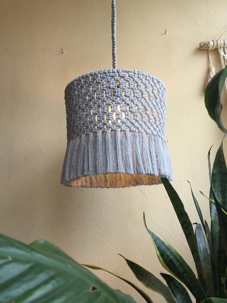 Macrame Fringe Lampshade, Boho Chandelier - Etsy