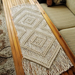 Macrame Table Runner With Long Fringe - Etsy