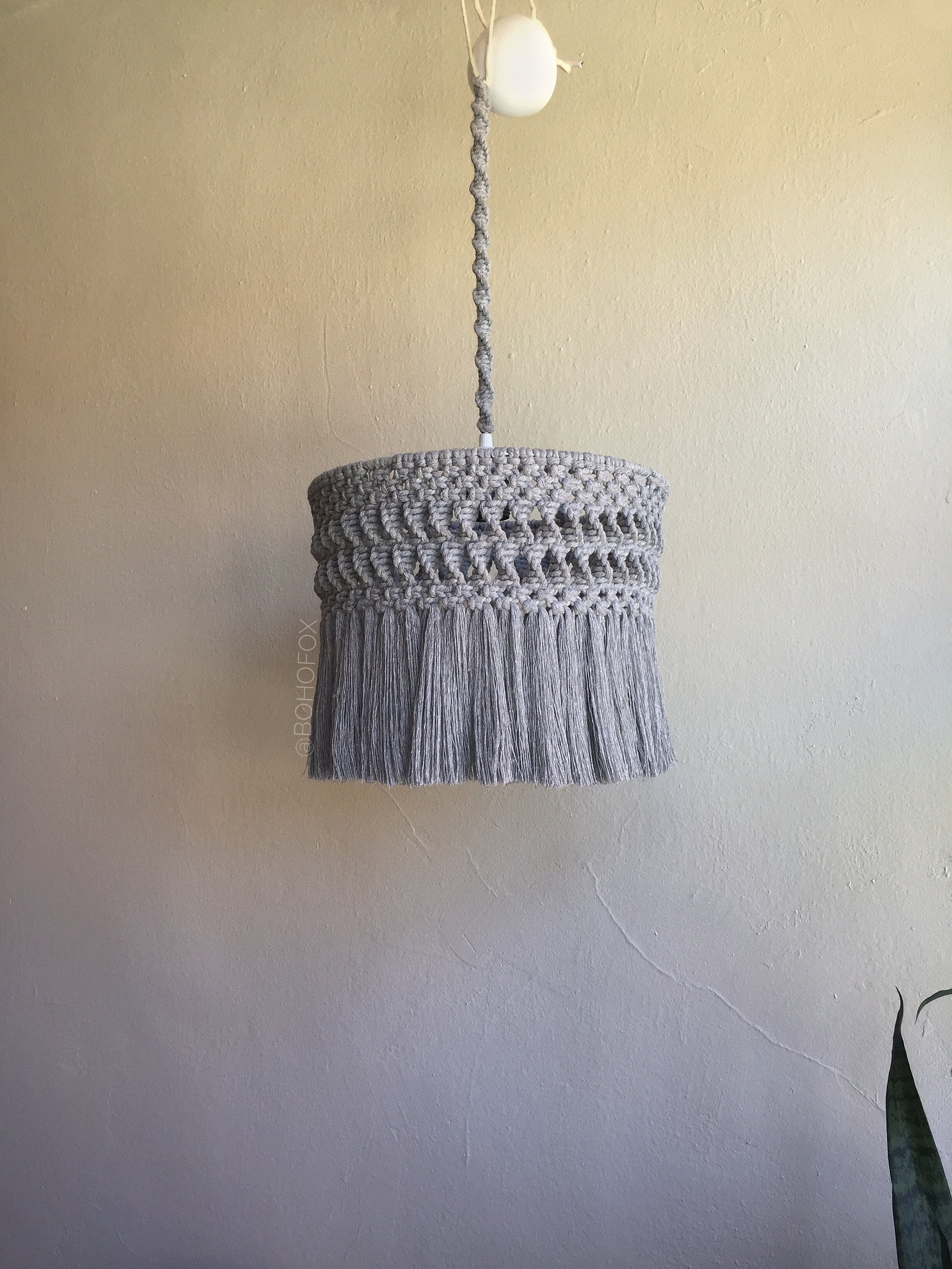 Macrame Lampshade, Boho Light Fixture - Etsy