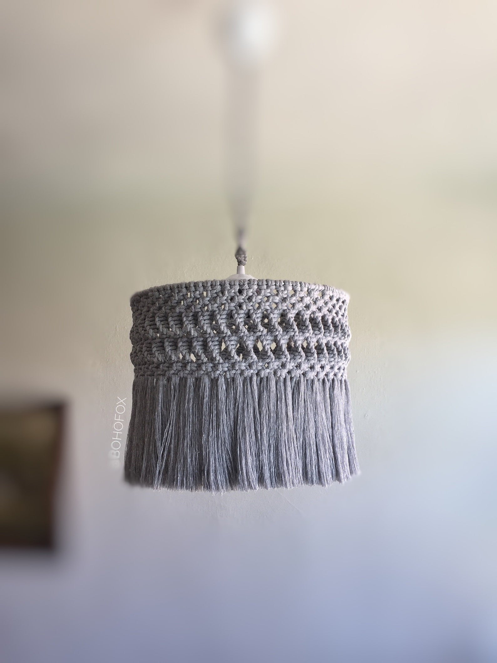 Macrame Lampshade, Boho Light Fixture - Etsy