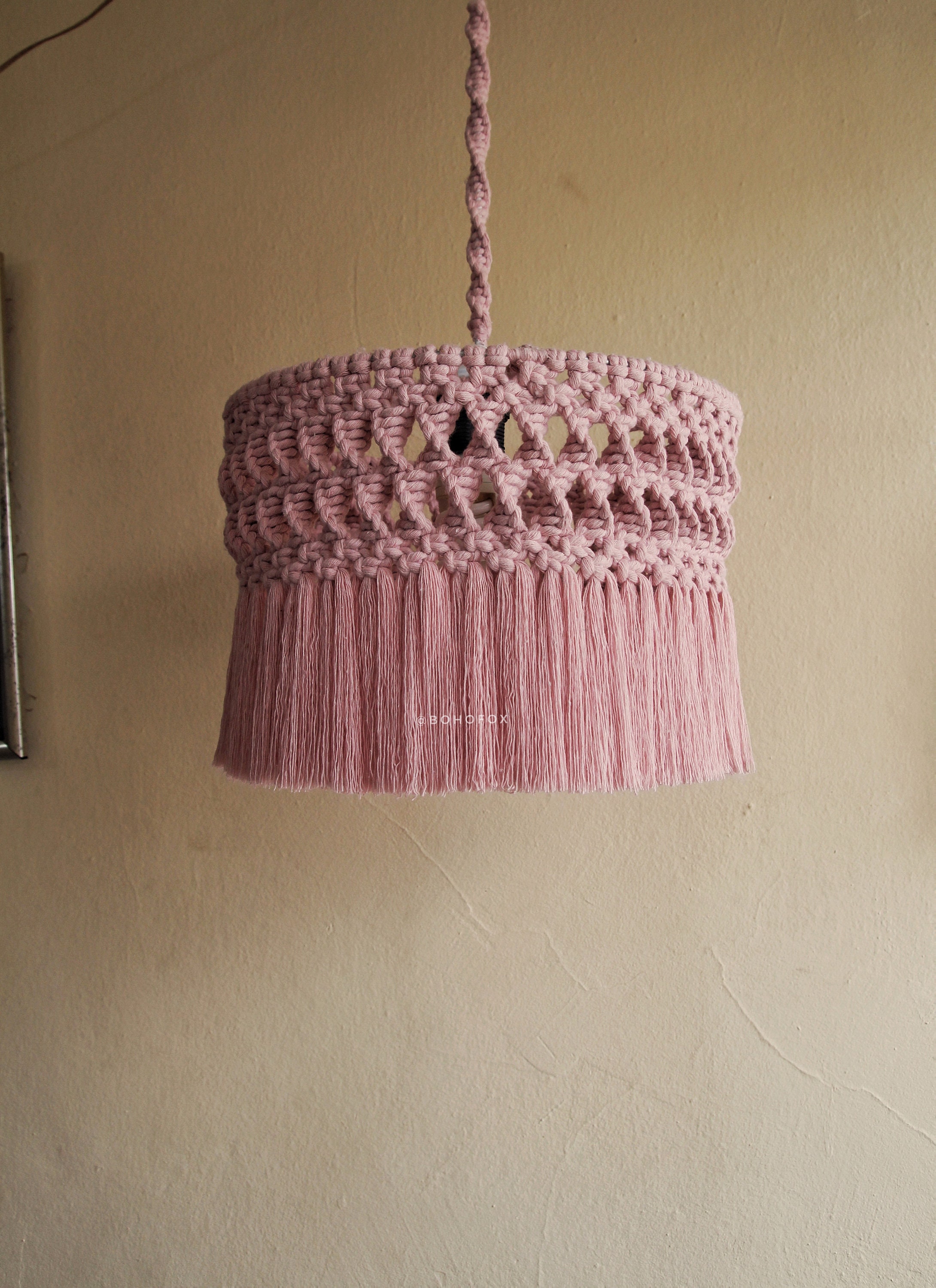 Macrame Lampshade, Boho Light Fixture - Etsy