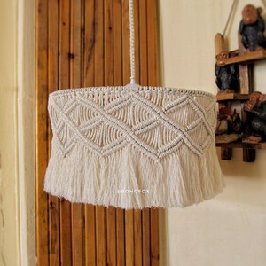 Macrame Lampshade, Boho Light Fixture - Etsy