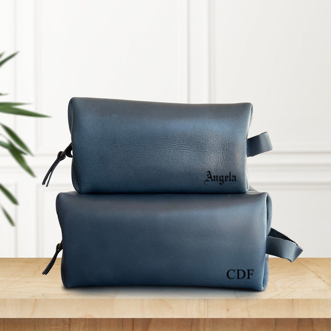 Personalized Leather Toiletry Bag - Custom Monogram Groomsman Gift - Etsy