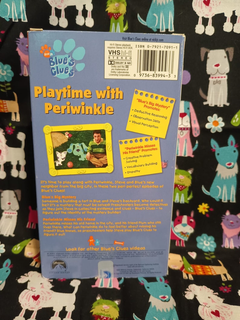 Blue's Clues: Playtime With Periwinkle VHS - Etsy