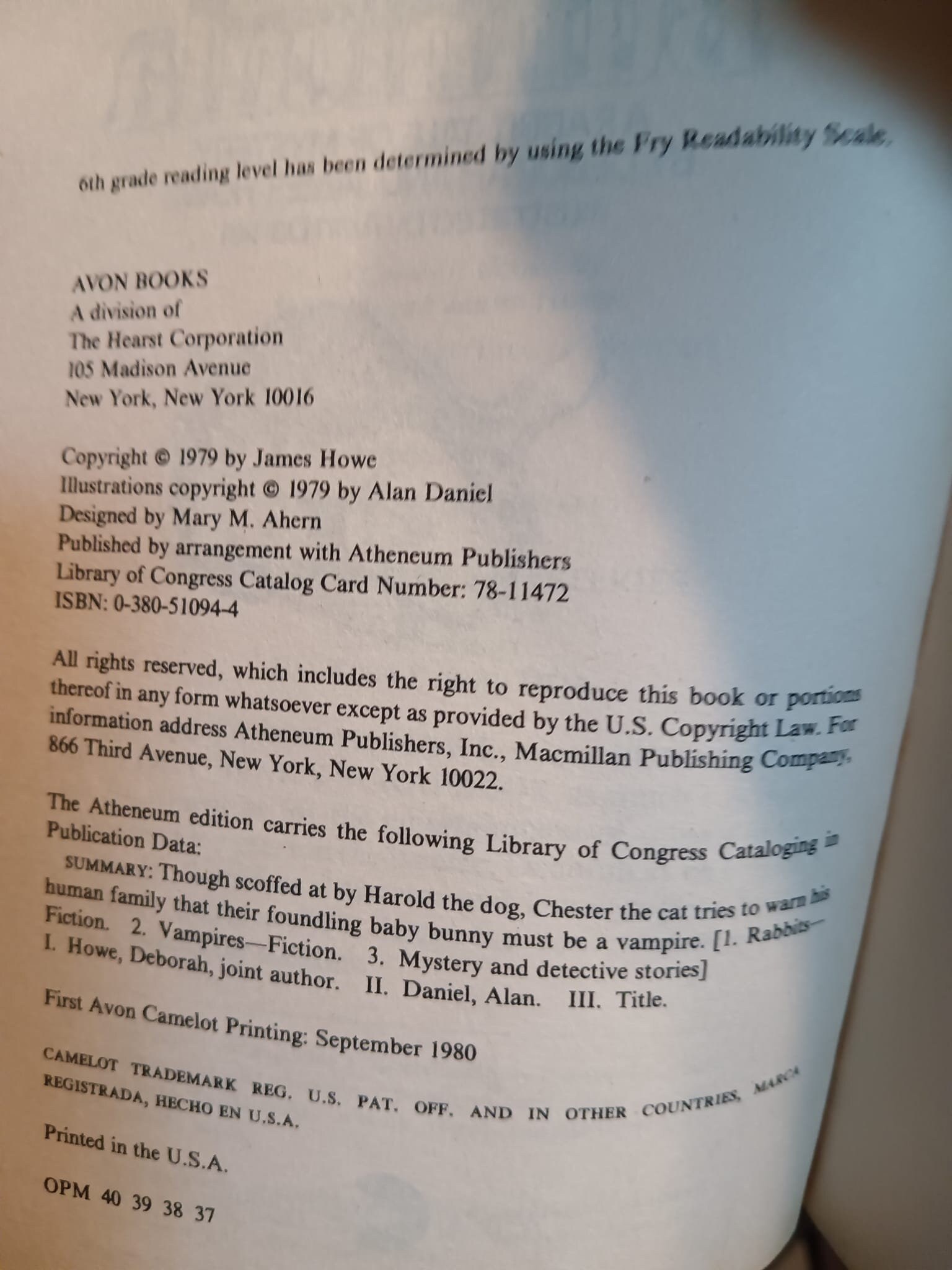 Bunnicula by Deborah and James Howe Paperback - Etsy