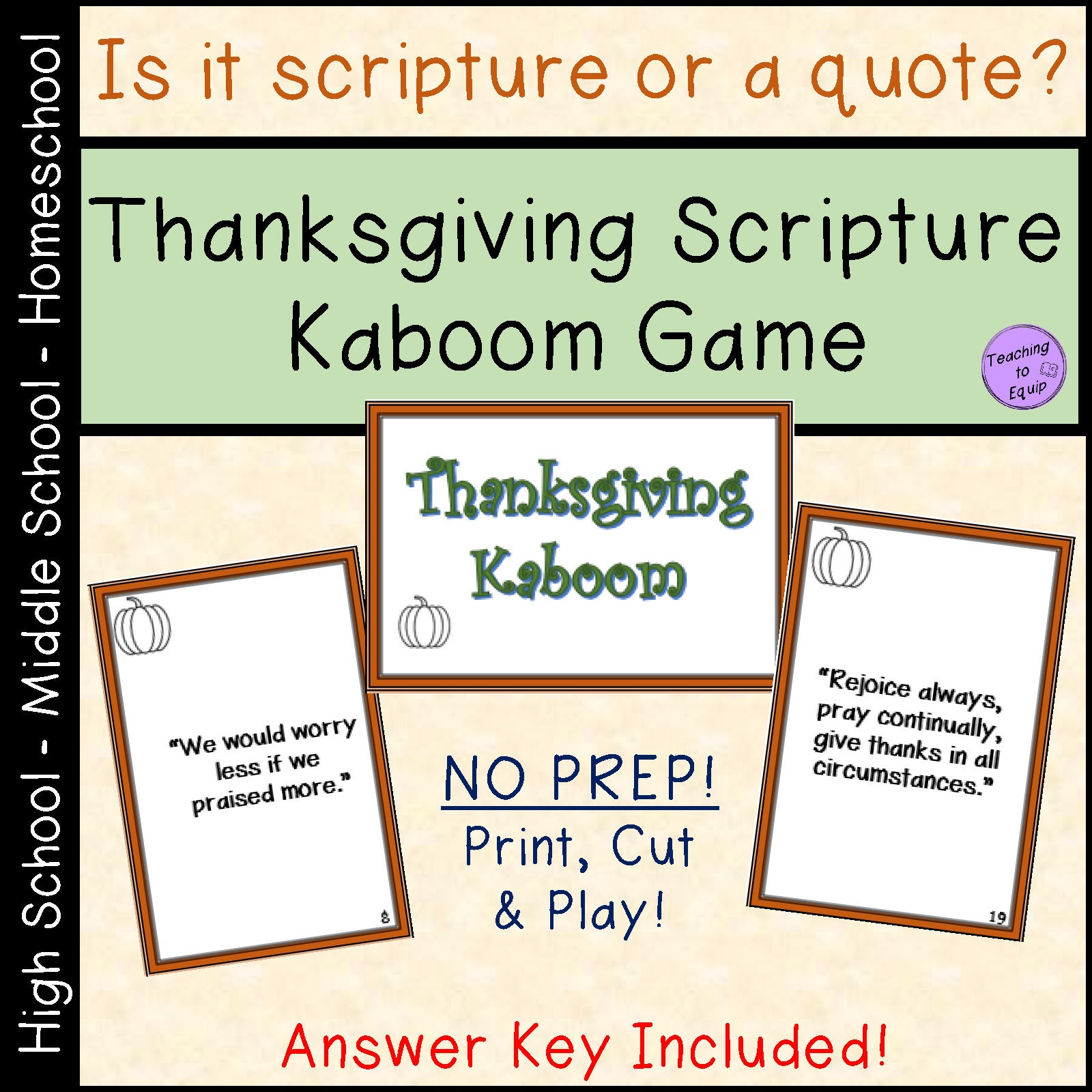 Thanksgiving Bible Verse Trivia Kaboom Game - Etsy