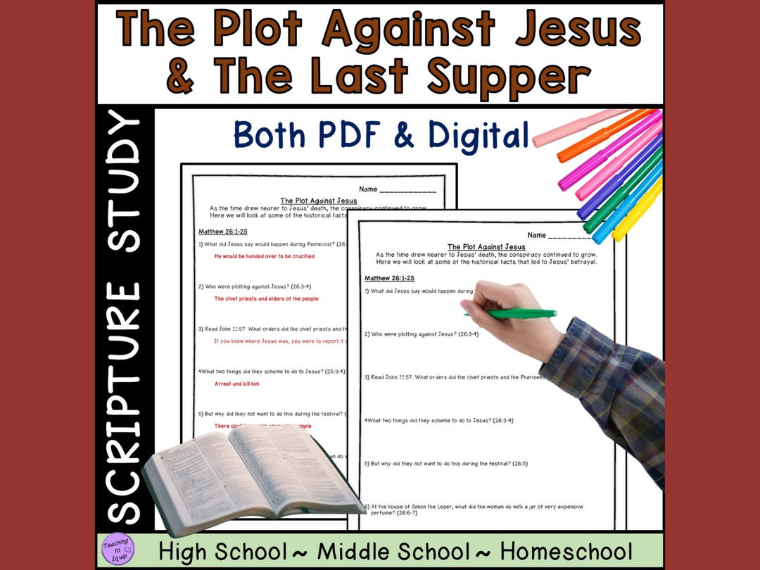 Plot Against Jesus and the Last Supper Scripture Bible Studies ...