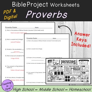 Book of Proverbs Bible Overview Summary Activity - Etsy