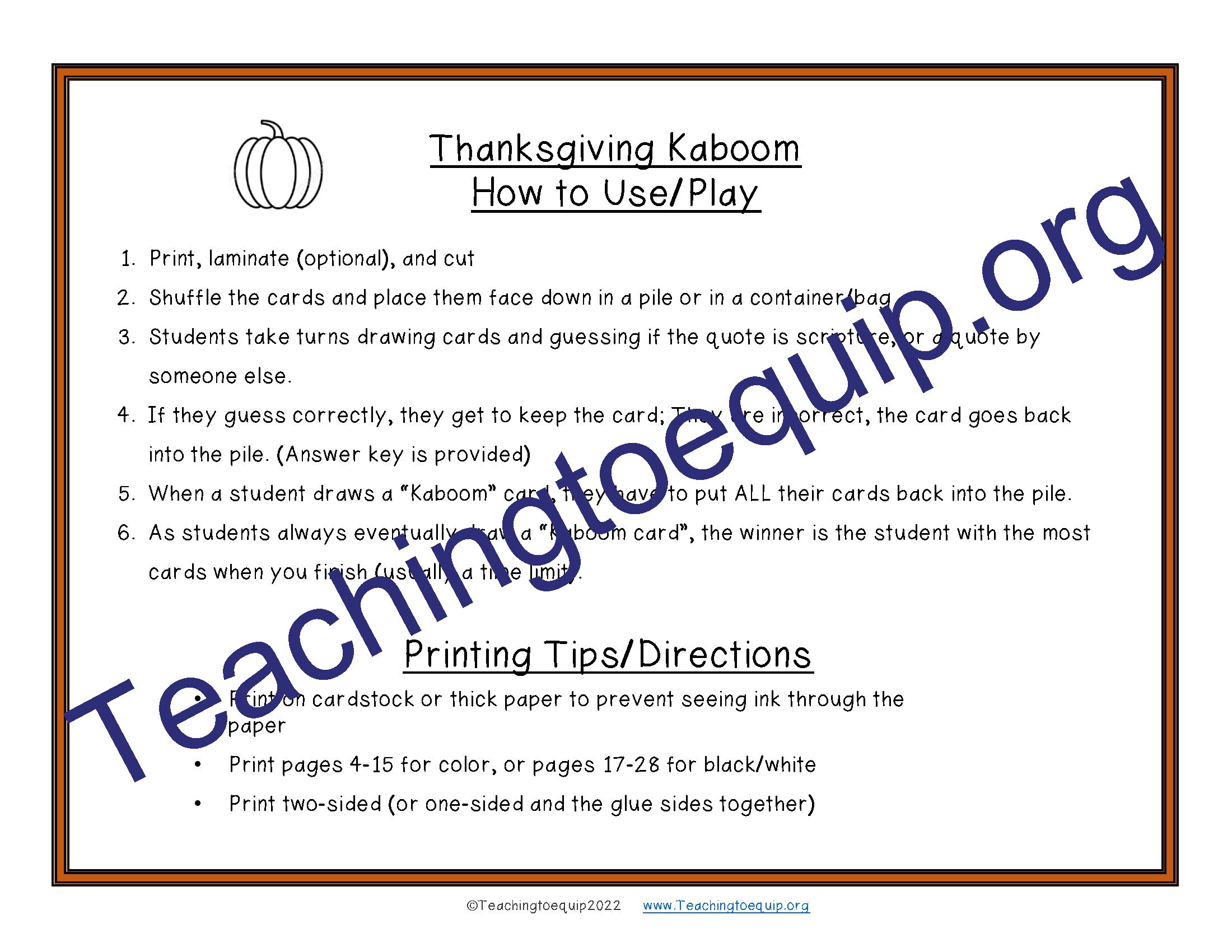 Thanksgiving Bible Verse Trivia Kaboom Game - Etsy