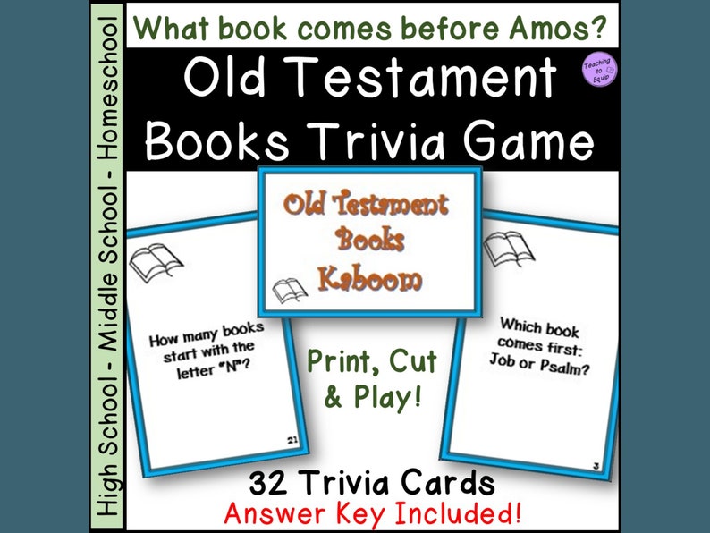 Old Testament Bible Books Order Trivia Game Trivia Cards - Etsy