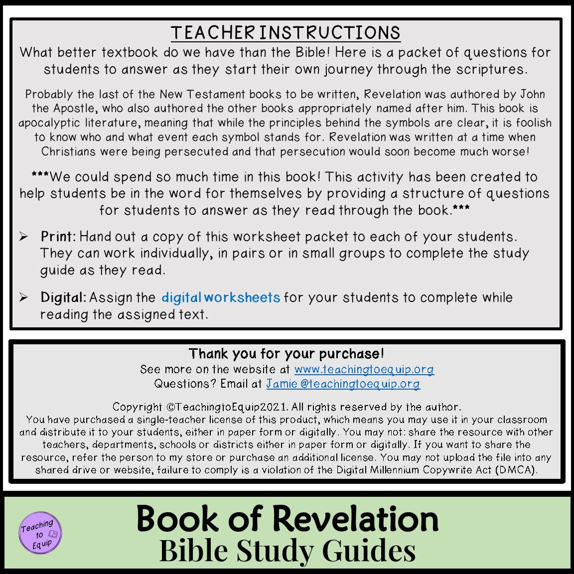 Revelation Bible Study Questions Worksheet Packet (2-part) - Etsy