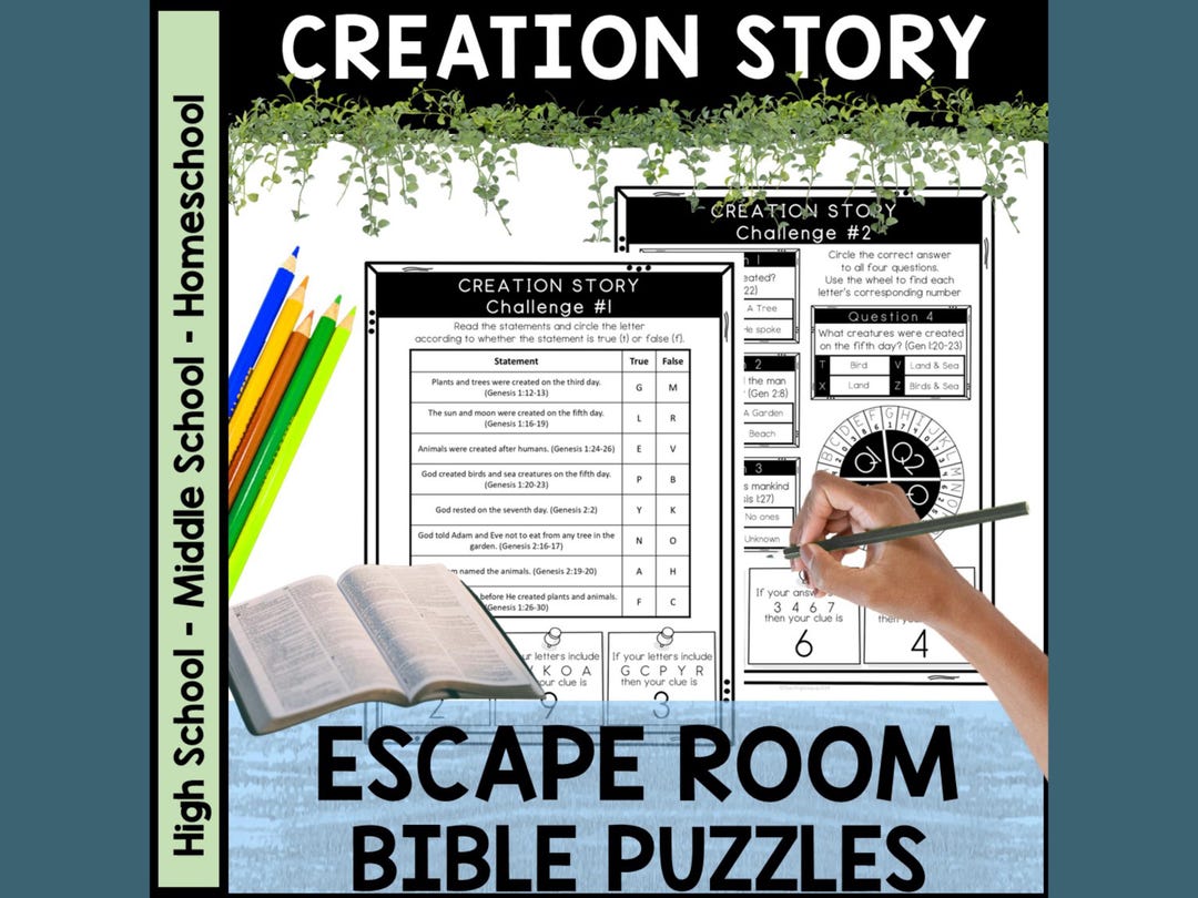 Creation Story in Genesis Bible Escape Room - Reading & Puzzles ...